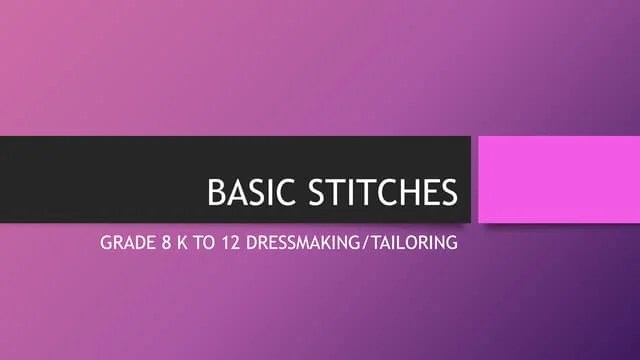 Basic Hand Stitches Pptx