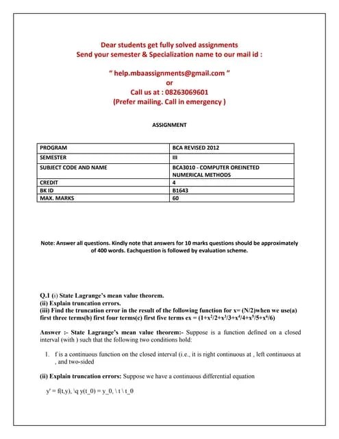 Numerical Differentiations Solved Examples Pdf Web Development