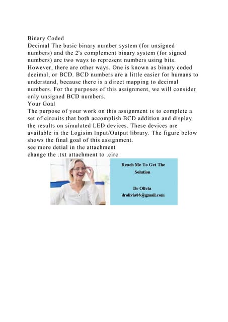 Binary Codeddecimal The Basic Binary Number System For Unsigned N Docx