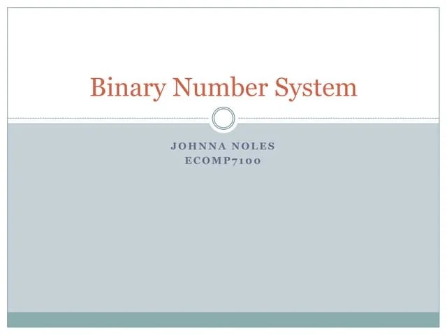 Binary Number System Ppt