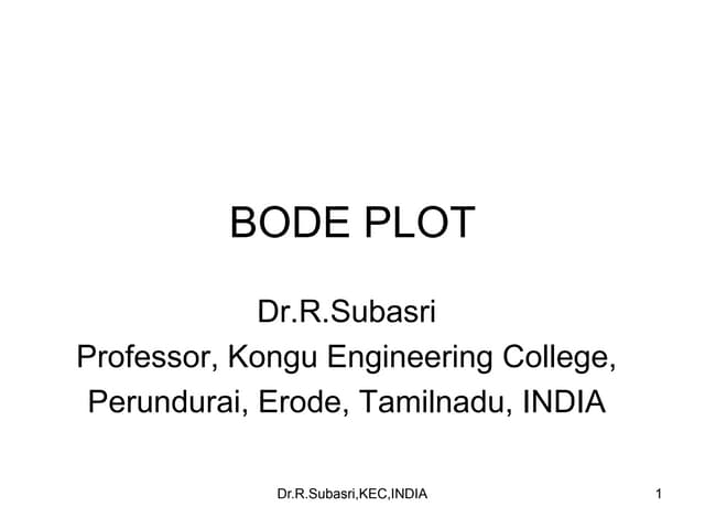 Bode Plot Pptx Physics Science
