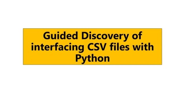 Python And Csv Connectivity Pptx