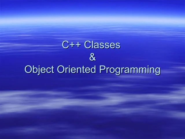 C Classes Tutorials Ppt