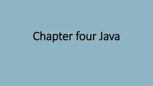 Chapter 4 Java Pptx