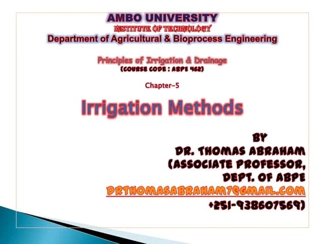Surface Irrigation Methods Pptx