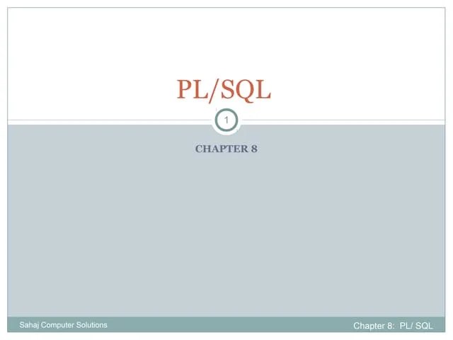 Chapter8 Pl Sql Ppt