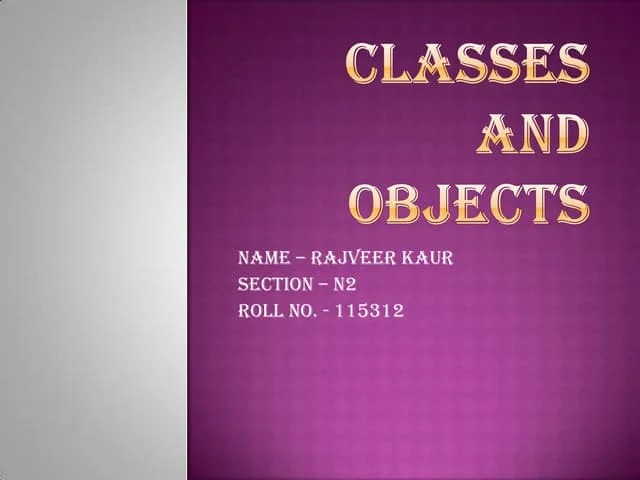 C Classes Tutorials Ppt