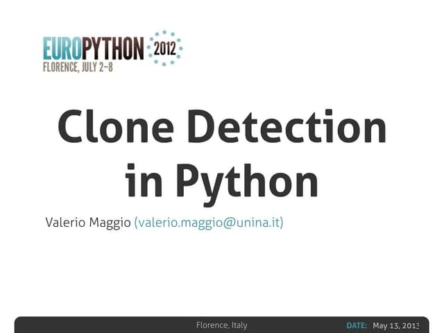 Clone Detection In Python Pdf