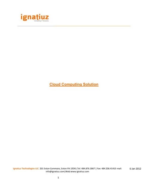 Cloud Computing Solution Pdf