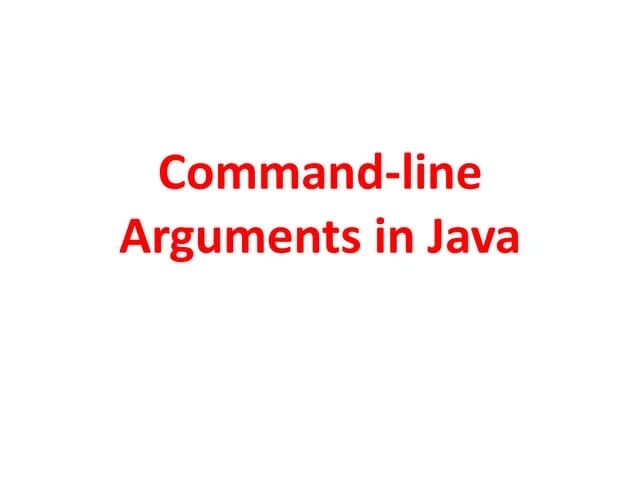 Command Line Arguments In Java Tutorial Pdf