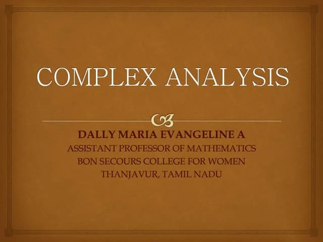 Complex Analysis Pptx