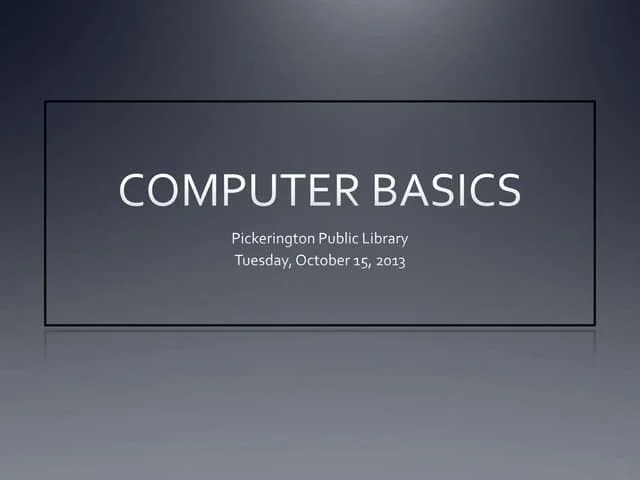 Beginning Computer Basics Exercise Pdf