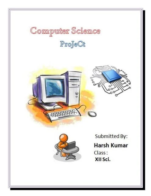 Computer Project Final For Class 12 Students Pdf