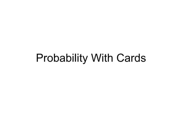 Probability Of Cards Pdf