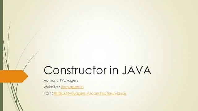 Java Constructor Ppt