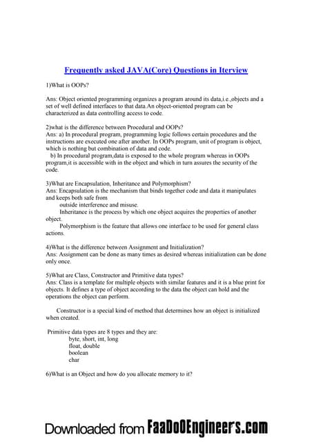 Java Questions For Viva Docx