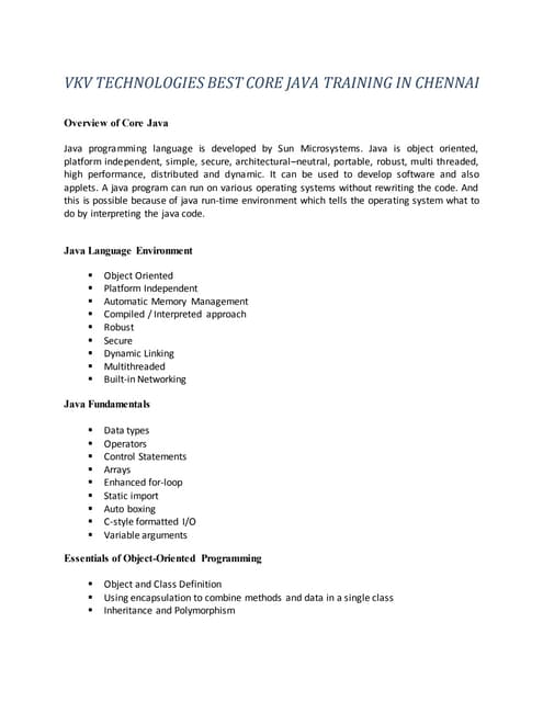 Java Industrial Internship Training Ppt