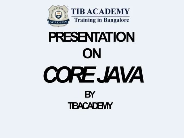 Presentation On Core Java Pptx