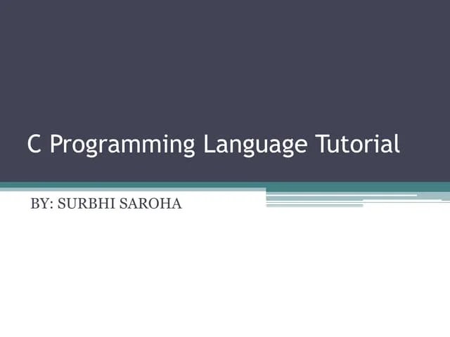 C Programming Data Types And Types Of Variable Pptx