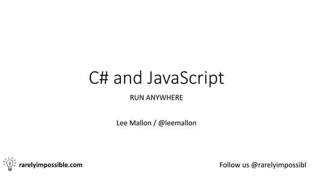 C Sharp And Javascript Pptx