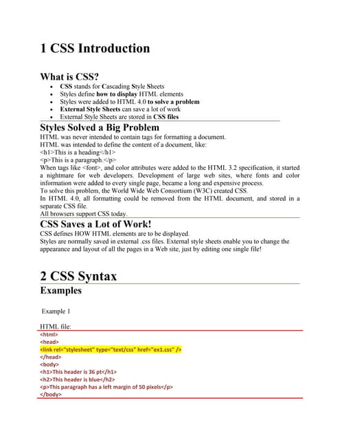 Css Tutorial Pdf