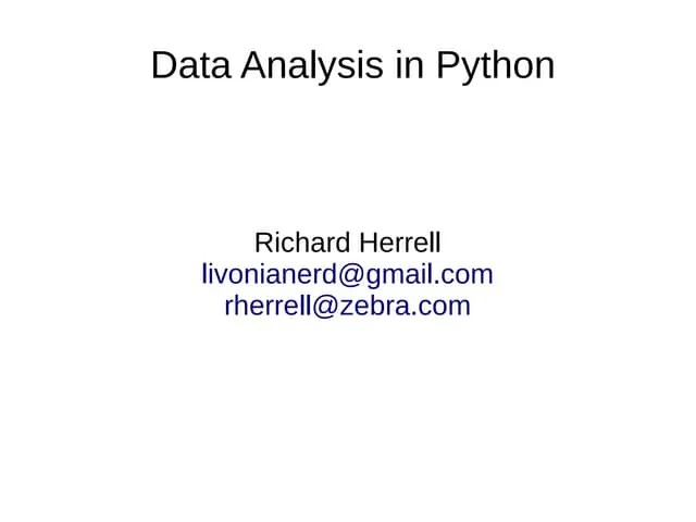 Data Analysis In Python Odp