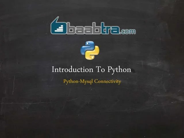 Database Connectivity In Python Pptx