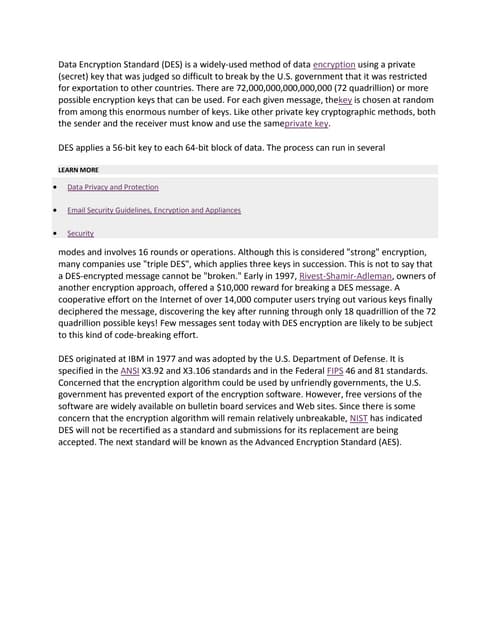 Data Encryption Standard Docx