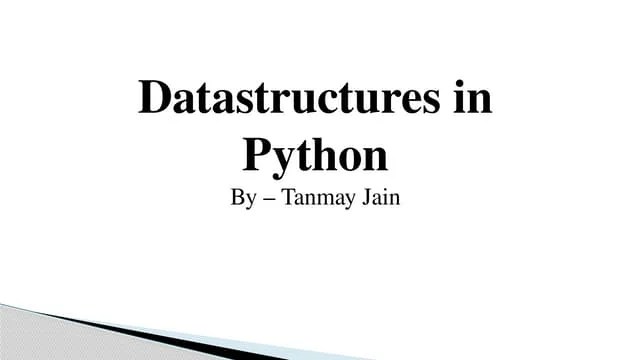 Datastructures In Python Pptx