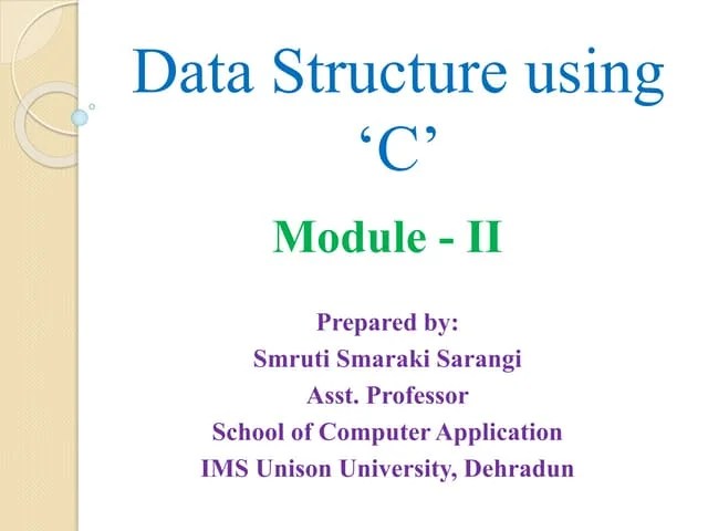 Data Structure Using C Module 2 Ppt