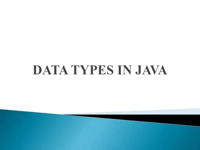 Java Data Types Pptx