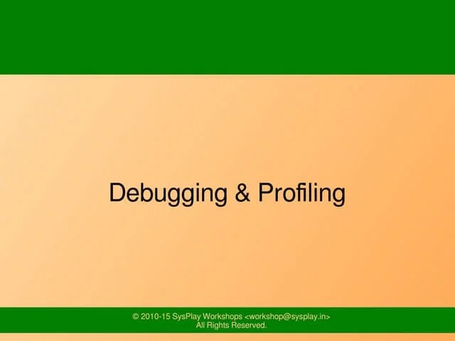 Linux User Space Debugging Profiling Pdf