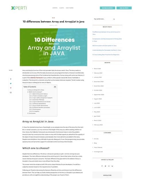 10 Differences Between Array And Arraylist In Java Pdf