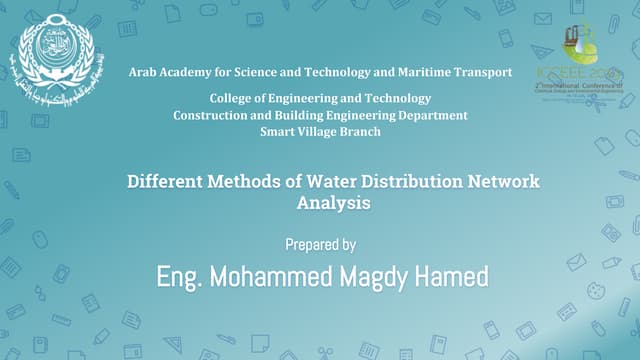 Different Methods Of Water Distribution Network Analysis Ppsx