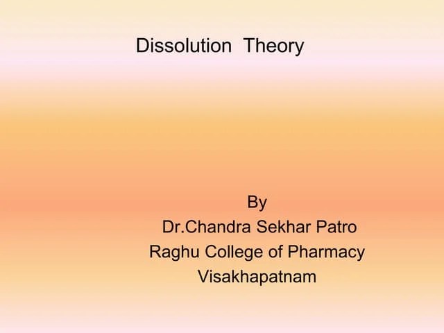 Dissolution Selection Of Dissolution Media Pptx