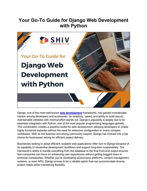 Introduction To Django Framework Pdf