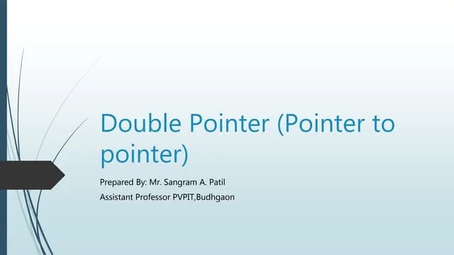 Pointer To Pointer Pptx Programming Languages Computing