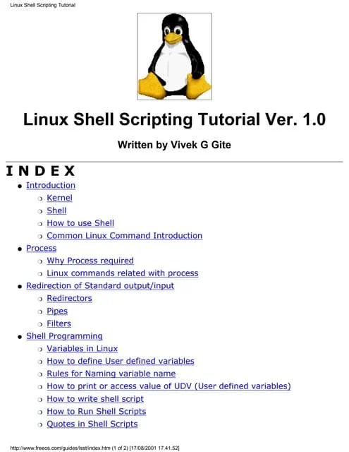 Ebook Linux Shell Scripting Tutorial Pdf
