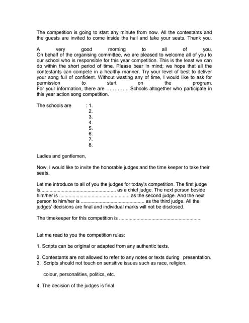 Emcee Mc Opening Speech Example Doc Hip Hop Music Music