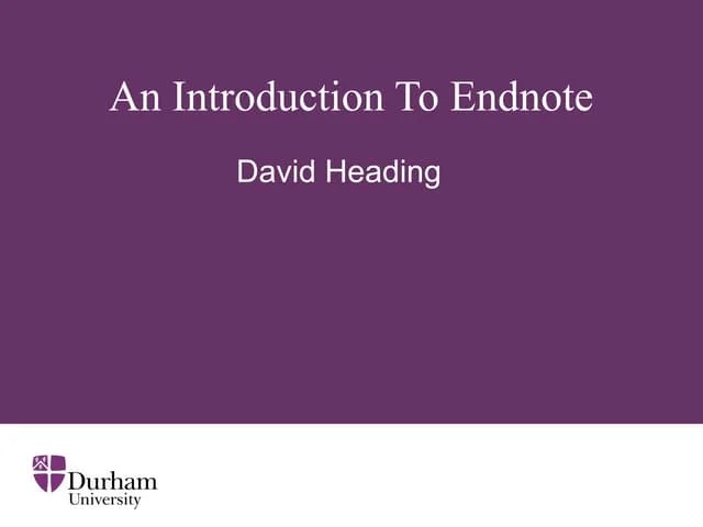 Guide To Endnote 20 Pptx