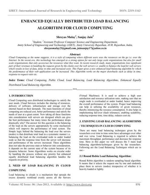Load Balancing In Cloud Computing Pptx Cloud Computing Internet