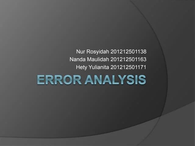 Error Analysis Pptx