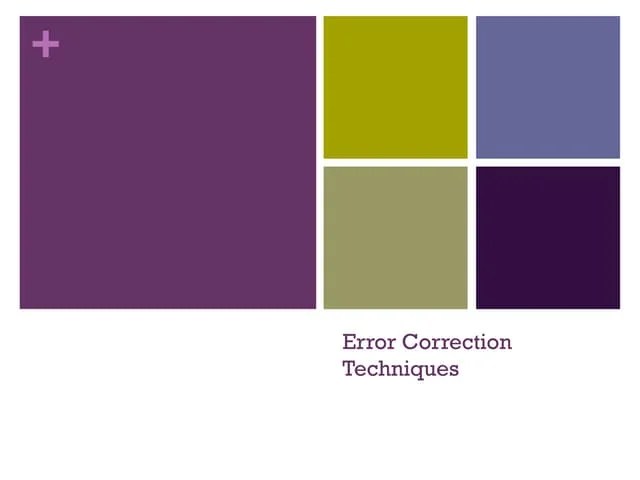 Error Correction Techniques Ppt