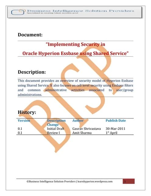 Optimization In Essbase Docx