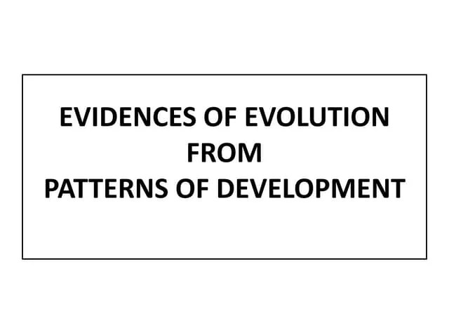 Evidences Of Evolution From Patterns Of Development Pdf