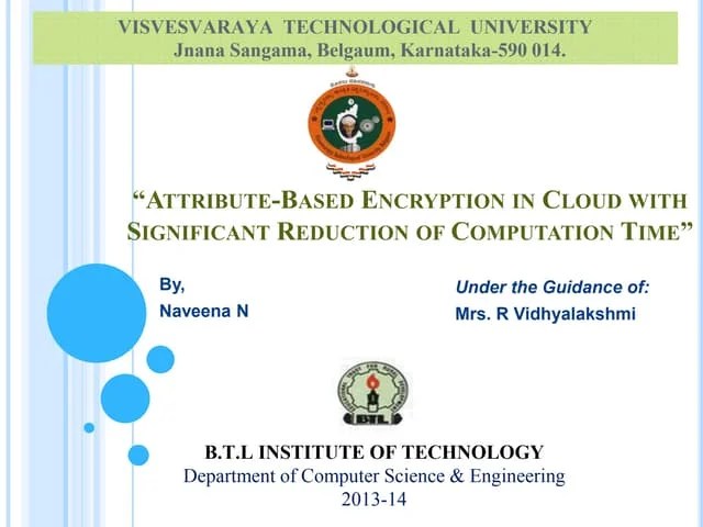 Attribute Based Encryption For Cloud Security Pptx