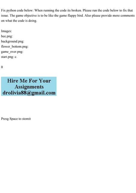 Fix Python Code Below When Running The Code Its Broken Please Run Pdf