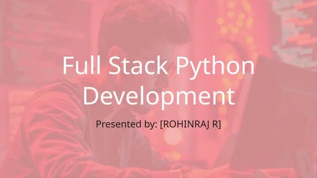 Full Stack Python Development Combines Front End Back End Pptx