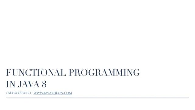 Functional Programming With Java 8 Pdf
