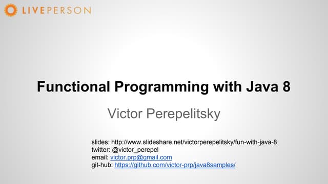 Functional Programming With Java 8 Pptx